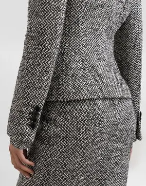 Dolce & Gabbana Dotted Print Double-breasted Wool Blend Jacket - Multicolor