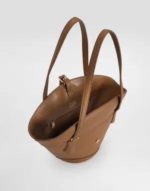 Dolce & Gabbana Capri Coffer Bag In Calfskin - Brown