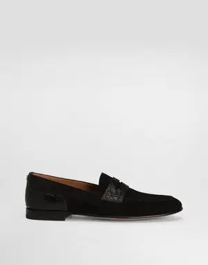 Dolce & Gabbana Split Calfskin And Alligator Slippers - Black