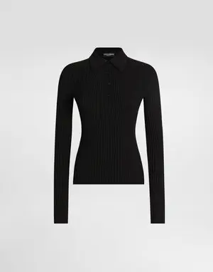 Dolce & Gabbana Ribbed Wool Pullover - Black