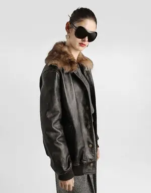 Dolce & Gabbana Nappa Leather Bomber Jacket