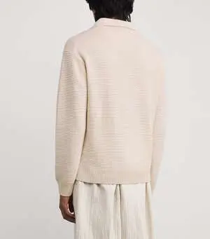 FRAME Wool-silk Open Collar Sweatshirt