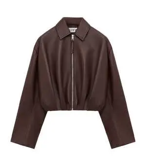 Loewe Lambskin Draped Jacket - Brown