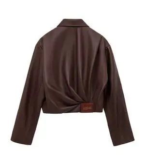 Loewe Lambskin Draped Jacket - Brown