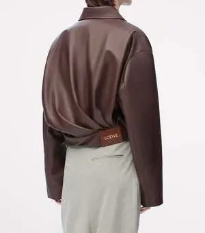 Loewe Lambskin Draped Jacket - Brown