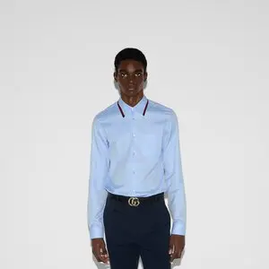 Gucci Oxford Cotton Shirt With Web