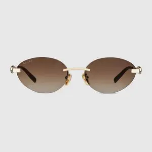 Gucci Frameless Oval Sunglasses - Gold