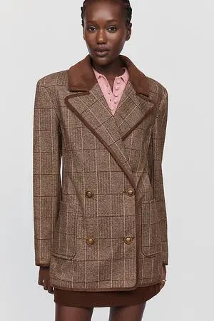 Avec Les Filles Double-breasted Knit Blazer