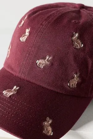 '47 Embroidered Animals Baseball Cap - Bunnies Maroon