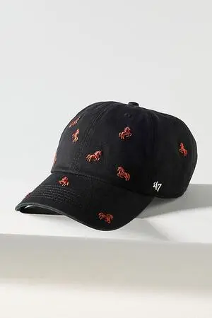 '47 Embroidered Animals Baseball Cap - Horses Black