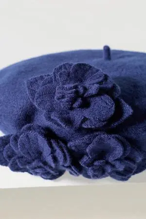 San Diego Hat Wool Flower Beret