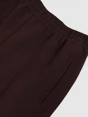 REISS Wide-leg Trousers With Elasticated Waist - Burgundy