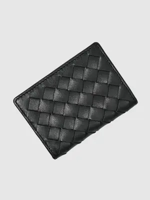REISS Presley Leather Lattice-effect Cardholder