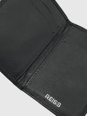 REISS Presley Leather Lattice-effect Cardholder