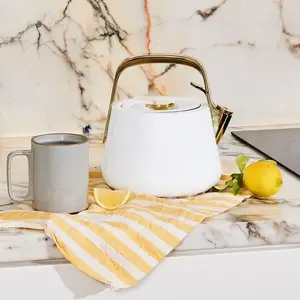 CARAWAY Iconics Whistling Tea Kettle - White/gold