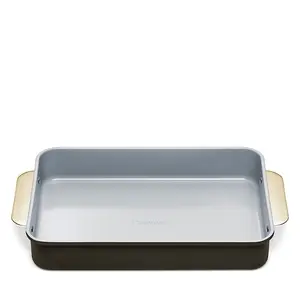CARAWAY Iconics Nonstick Ceramic Brownie Pan With Gold Handles - Black/gold