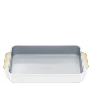 CARAWAY Iconics Nonstick Ceramic Brownie Pan With Gold Handles - White/gold
