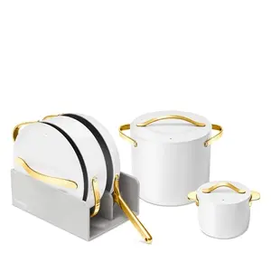 CARAWAY Iconics 8 Piece Cookware Set - White/gold
