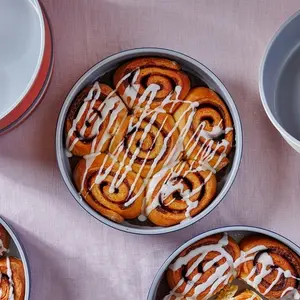 CARAWAY Non-stick Ceramic Circle Pan - Black/gold