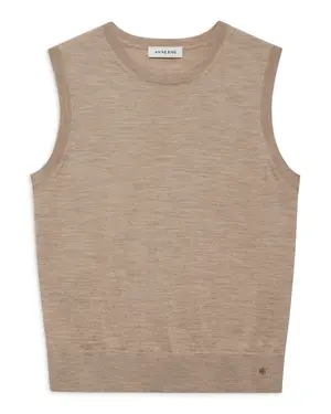 ANINE BING Moni Crop Tank Top - Taupe