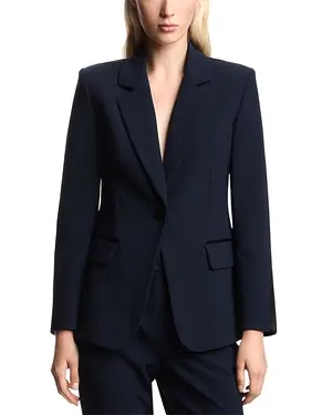 Emporio Armani Satin Trim Notched Lapel Blazer