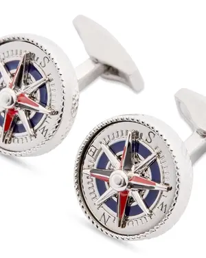 Tateossian Compass Cufflinks - Silver