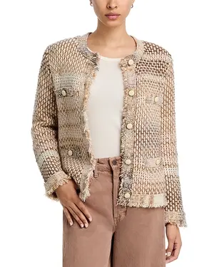 Veronica Beard Sariyah Knit Jacket - Desert Khaki Multi