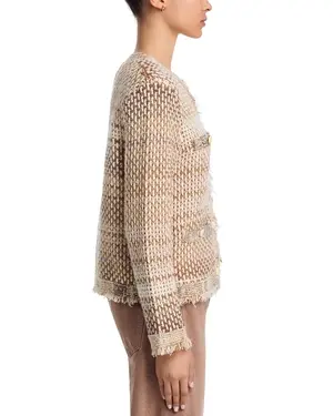 Veronica Beard Sariyah Knit Jacket - Desert Khaki Multi