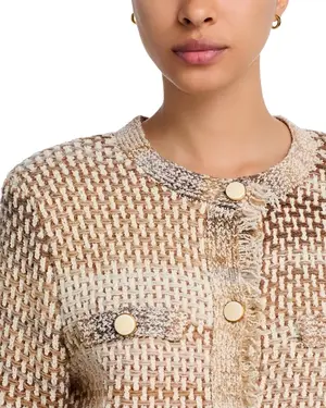 Veronica Beard Sariyah Knit Jacket - Desert Khaki Multi