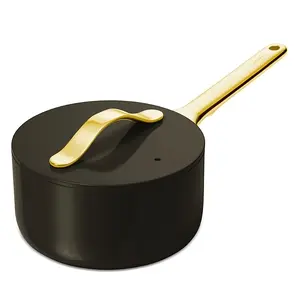 CARAWAY Iconics Nonstick Ceramic 1.75 Quart Saucepan - Black/gold