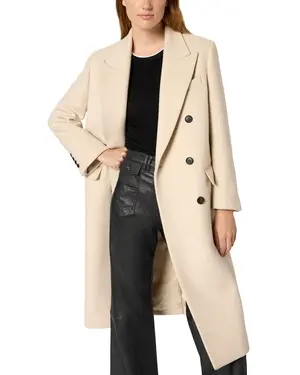 Gerard Darel Moira Double Breasted Coat - Natural