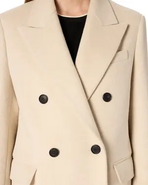 Gerard Darel Moira Double Breasted Coat - Natural