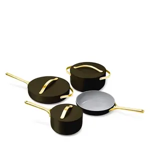 CARAWAY Iconics Ceramic Nonstick Cookware Set Black/gold