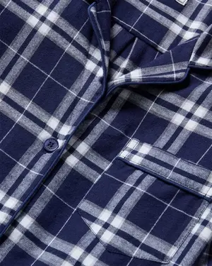 PETITE PLUME Oxford Tartan Pajama Set - Navy