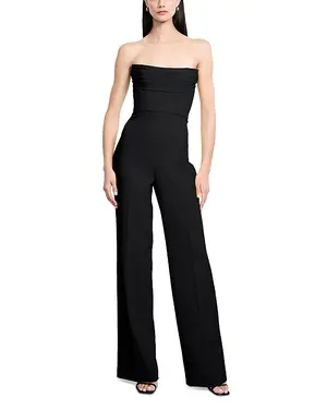 Bcbgmaxazria Draped Corset Jumpsuit - Black