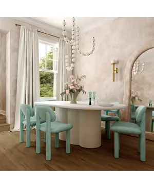 TOV FURNITURE Elise Pale Blue Performance Velvet Dining Chair