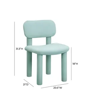 TOV FURNITURE Elise Pale Blue Performance Velvet Dining Chair