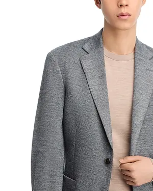 Bloomingdale'S Wool Jersey Unstructured Regular Fit Sport Coat - Grey