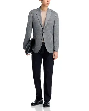Bloomingdale'S Wool Jersey Unstructured Regular Fit Sport Coat - Grey