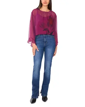 Vince Camuto Crewneck Flutter Sleeve Top