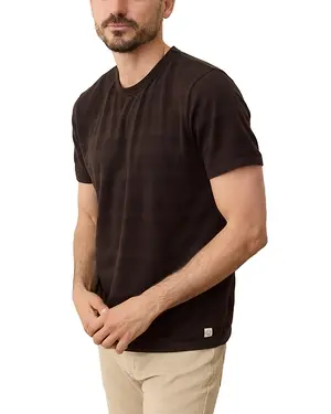 Marine Layer Jacquard Crewneck Tee - Chocolate