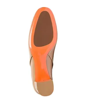 Santoni Leather Mid-heel Pump - Light Brown