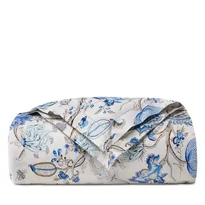 SFERRA X Scalamandre Pondicherry Floral Percale Duvet Cover, King Sea