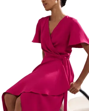 PHASE EIGHT Julissa Faux Wrap Dress - Pink