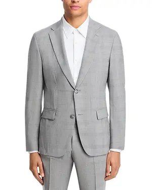 BOSS H-huge Tonal Plaid Stretch Wool Slim Fit Suit - Medium Grey