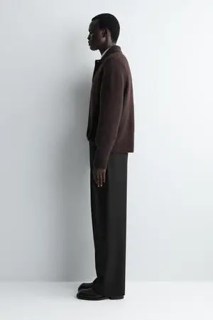 Cos Pleated Wide-leg Wool Trousers