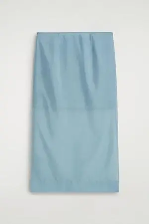 Cos Sheer Column Skirt - Turquoise