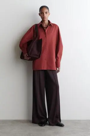 Cos Rounded Pima Cotton Shirt - Red