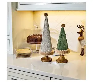 VALERIE PARR HILL 13-16.5' Cable Knit Tree Set Of 2 Valerie - One-color