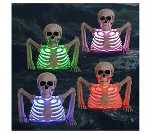 JOYFY Lighted Skeleton Tabletop Halloween Groun Dbreaker